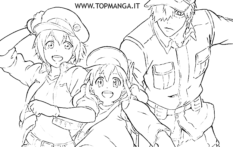 ** IMMAGINI DA COLORARE DI CELLS AT WORK! - ** Topmanga anime e manga